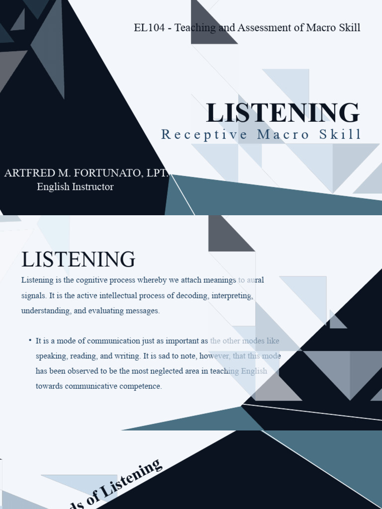 Macro Skill Listening | PDF | Reading Comprehension | Information