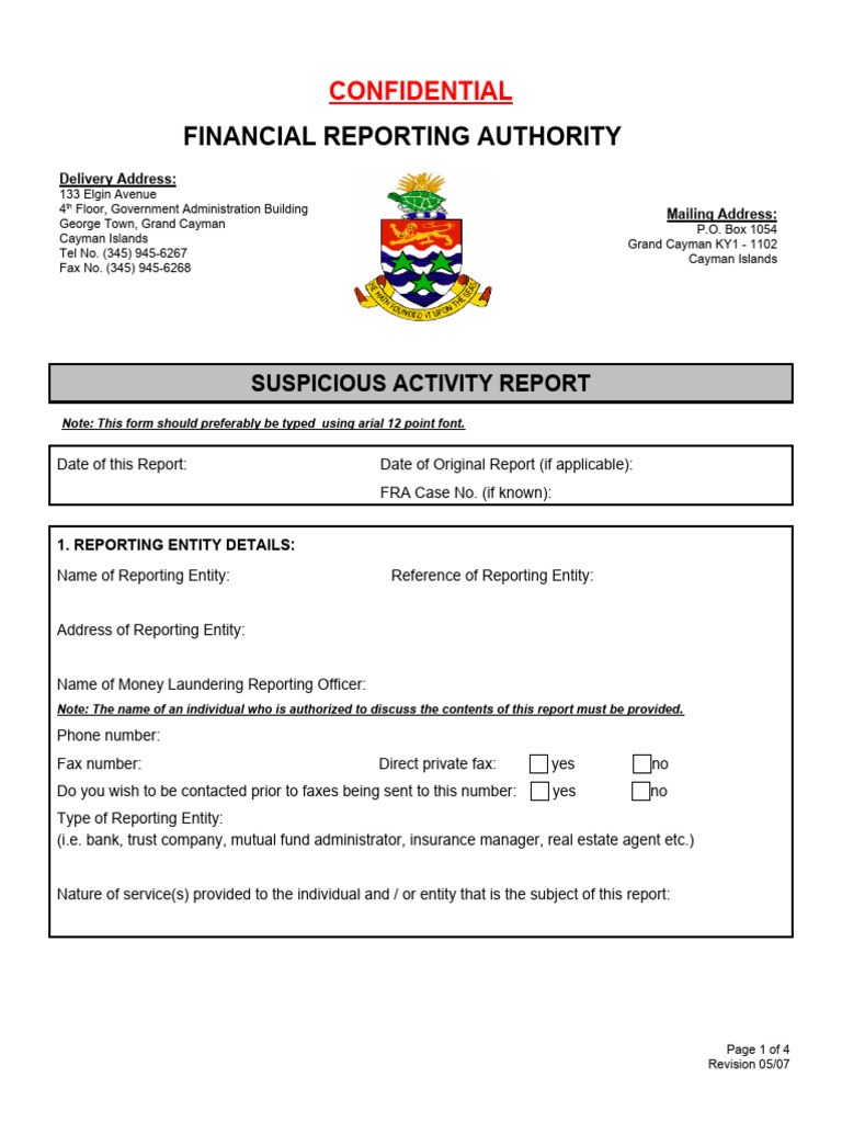 SAR Form | PDF | Private Law | Business