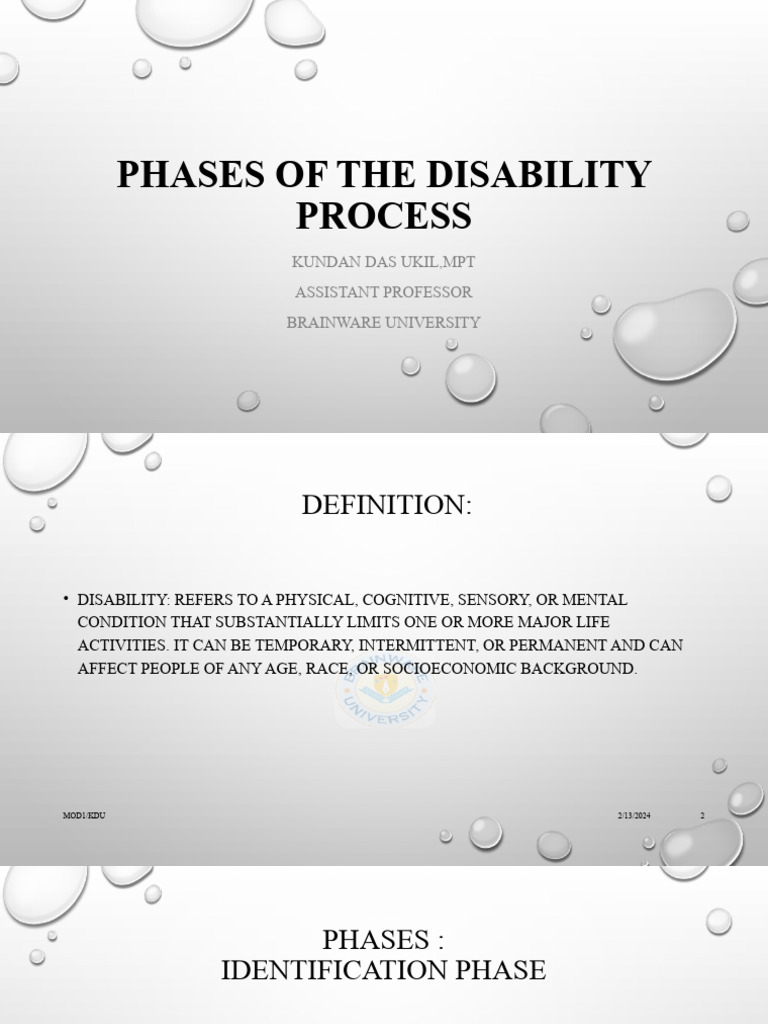 Phases of the Disability Process & Scope of Rehabilitation | PDF ...