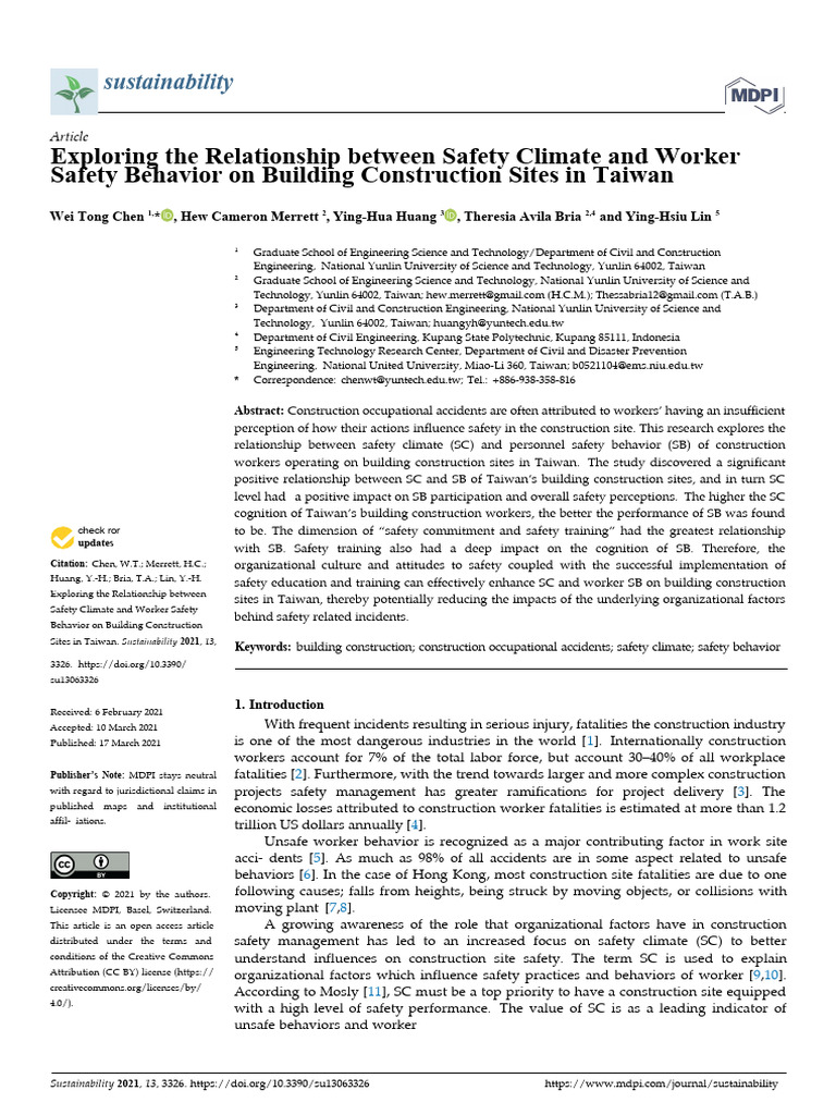 Exploring The Relationship Between Safet | PDF | Occupational Safety ...