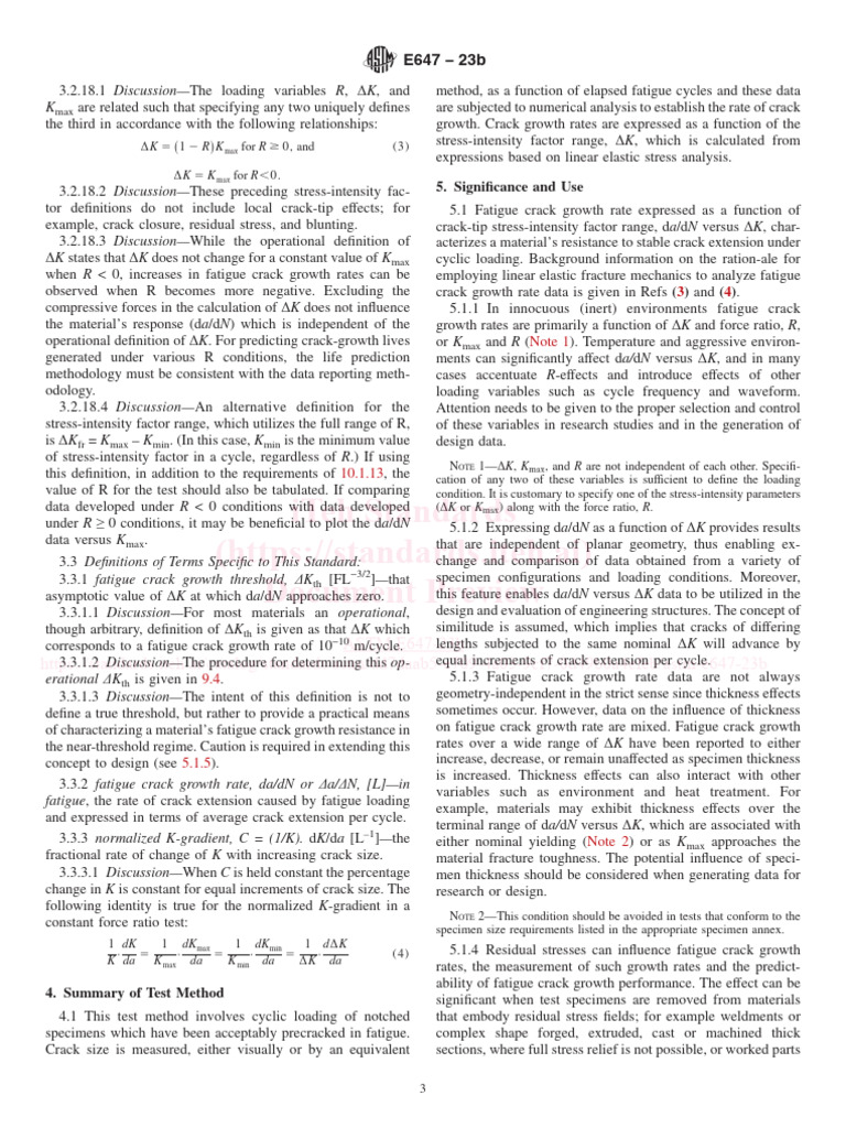 ASTM-E647-23b-3 | Download Free PDF | Fracture Mechanics | Fatigue (Material)