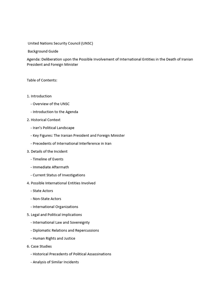 UNSC Background Guide | PDF | United Nations Security Council | Iranian Revolution