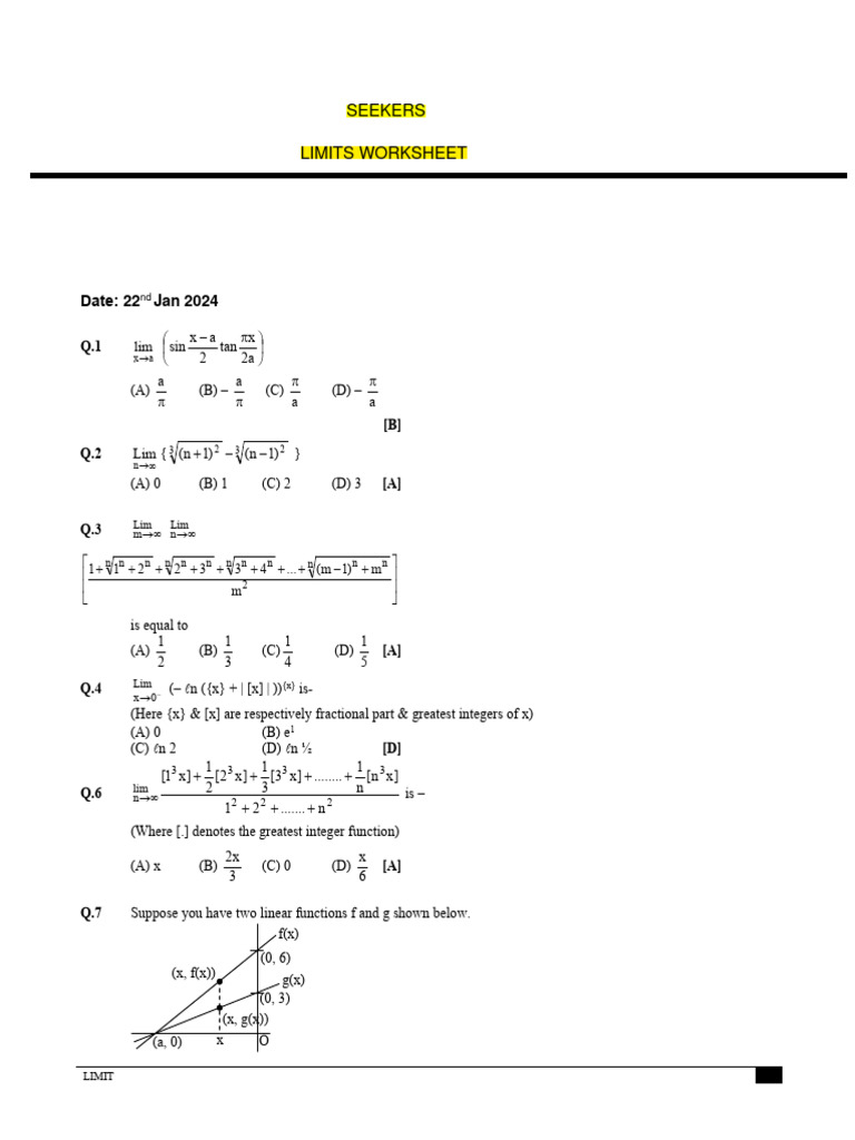 limits | PDF | Function (Mathematics) | Arithmetic