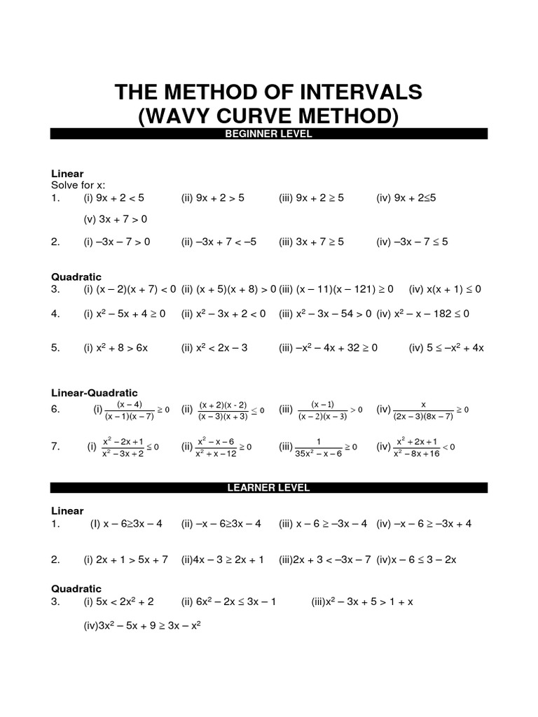 THE METHOD OF INTERVALS Final | PDF | Applied Mathematics | Theoretical ...