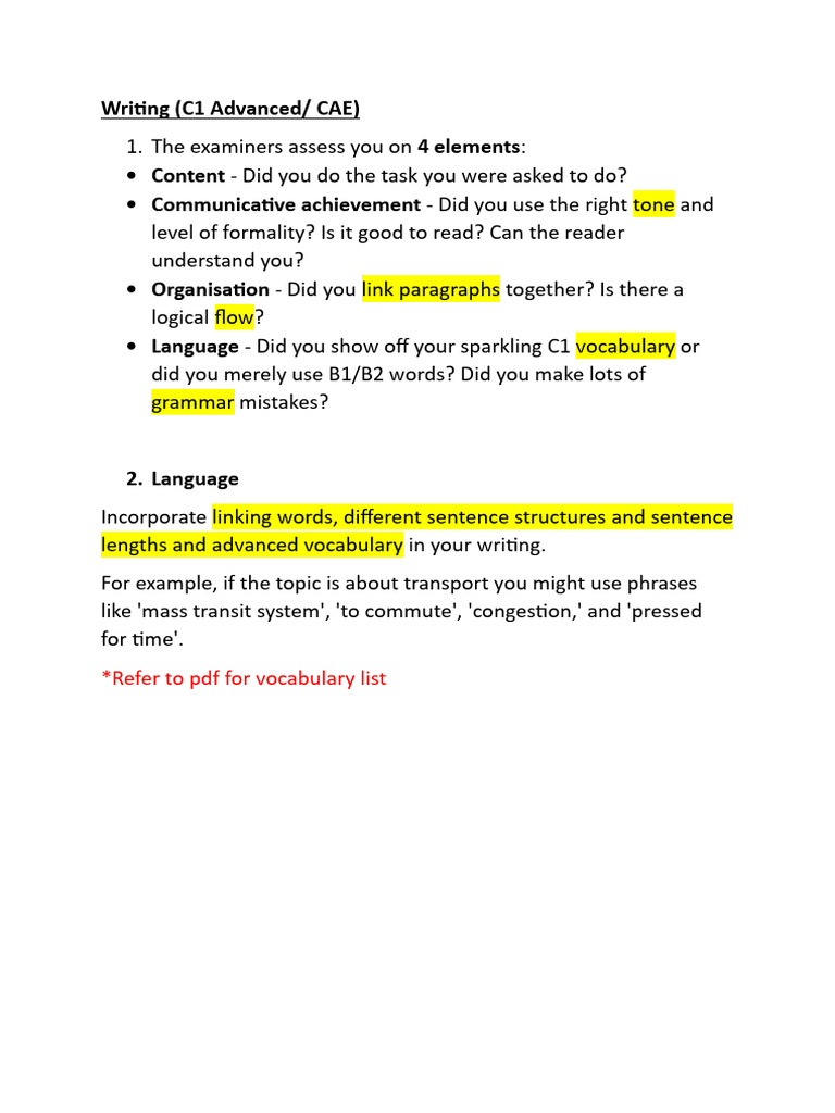 Writing Tips & Format (CAE) | PDF | Essays | Teachers
