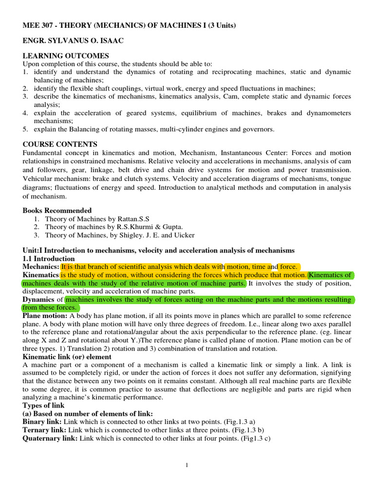 Mee307 1 | PDF | Belt (Mechanical) | Kinematics