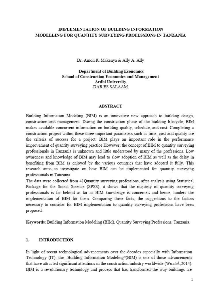 Implementation of Building Information M | PDF | Building Information Modeling | Surveying
