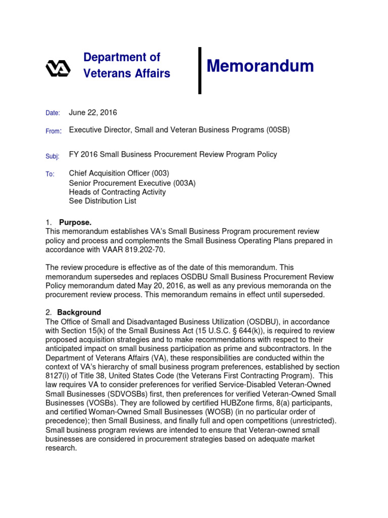 Appropriate Business Memo Format | PDF | Veterans Health Administration ...
