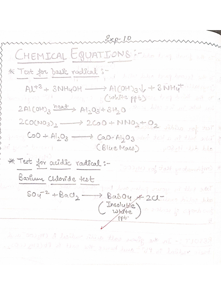 Salt Analysis - Aluminium Sulphate | PDF