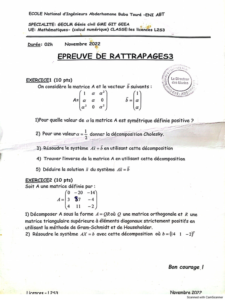 SujetCalculNumerique L2S3 FinereSoft | PDF
