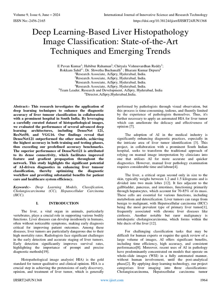Deep Learning Based Liver Histopathology Image Classification State Of The Art Techniques And