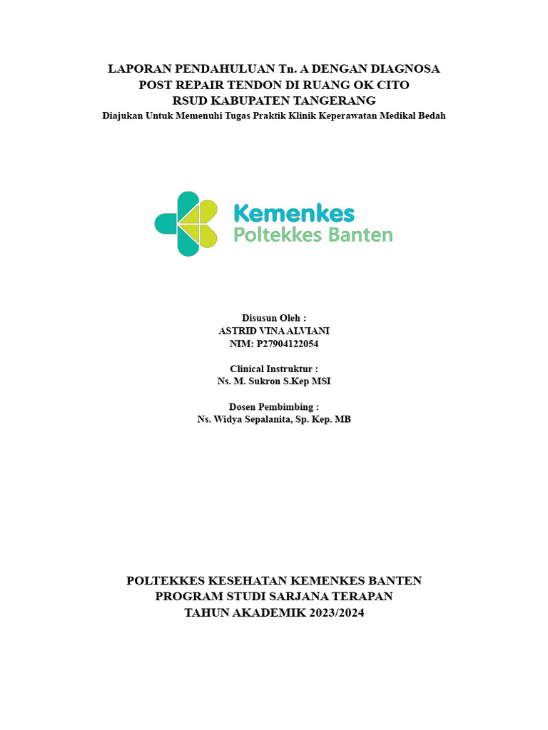 LP Ruptur Tendon - Astrid - KMB 1 | PDF