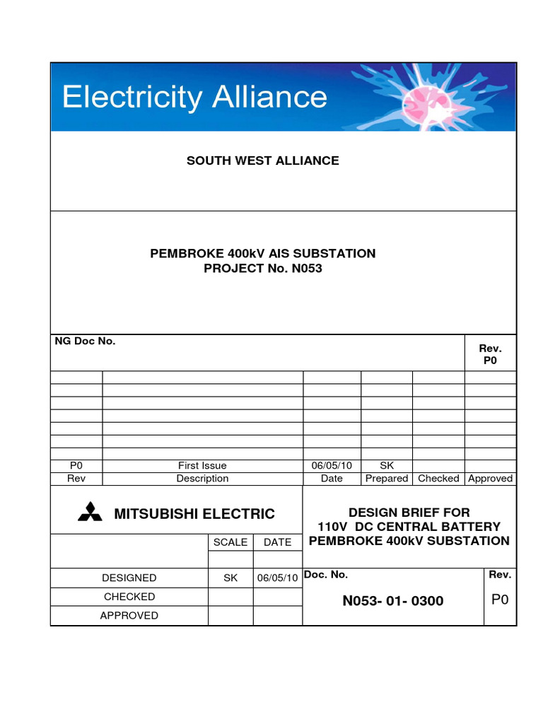 110V DC Central Battery System_Pembroke 400kV Substation | Download ...