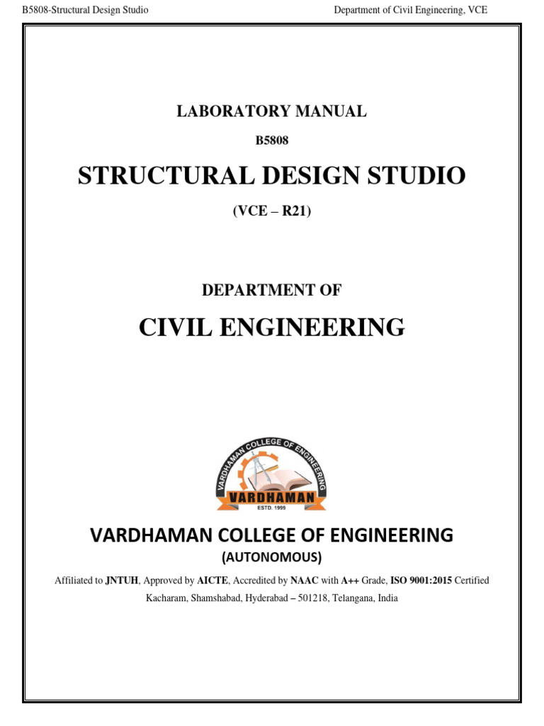 Structural Design Studio Lab Manual | PDF | Beam (Structure) | Column