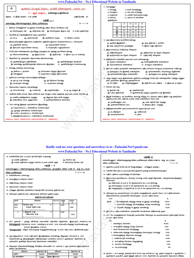 11th-Accountancy-TM-A-Type-Public-Exam-2023-Model-Question-Paper-with-Answer-Keys-Tamil-Medium ...