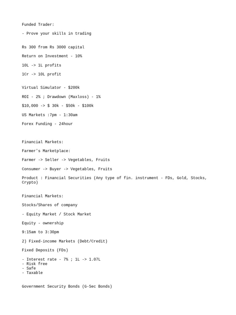 Bootcamp Day-1 Notes | PDF | Stocks | Bonds (Finance)