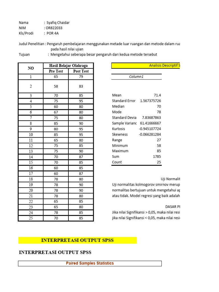 Uji T-Sample | PDF
