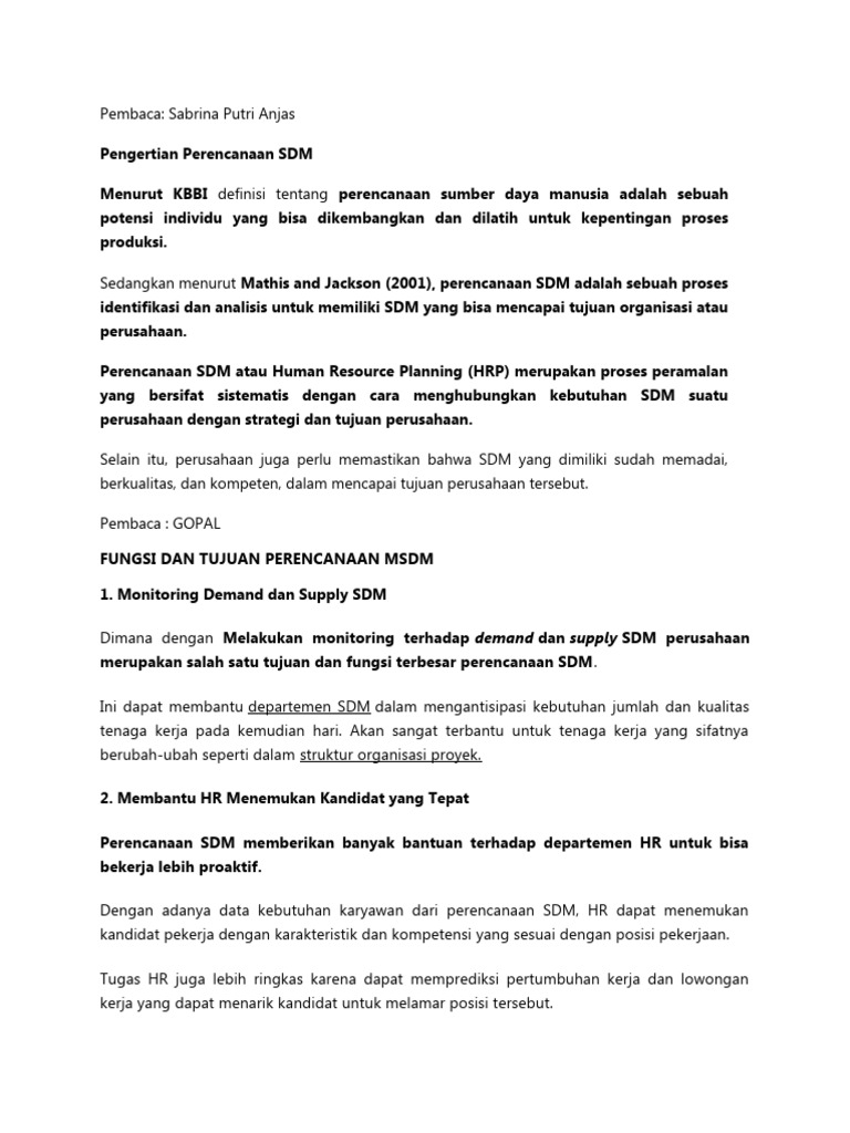 Bahan PPT MSDM KLP 2 | PDF