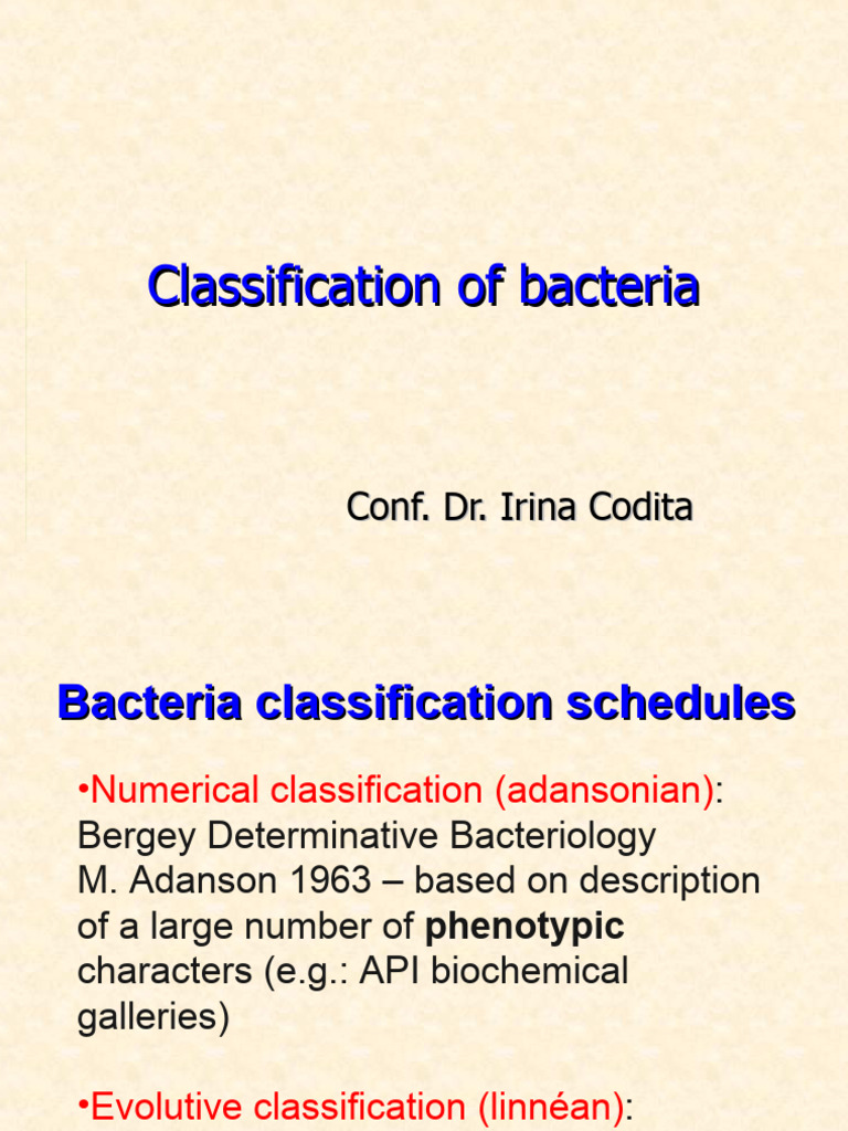 Bacterial Taxonomy | PDF | Bacteria | Taxonomy (Biology)