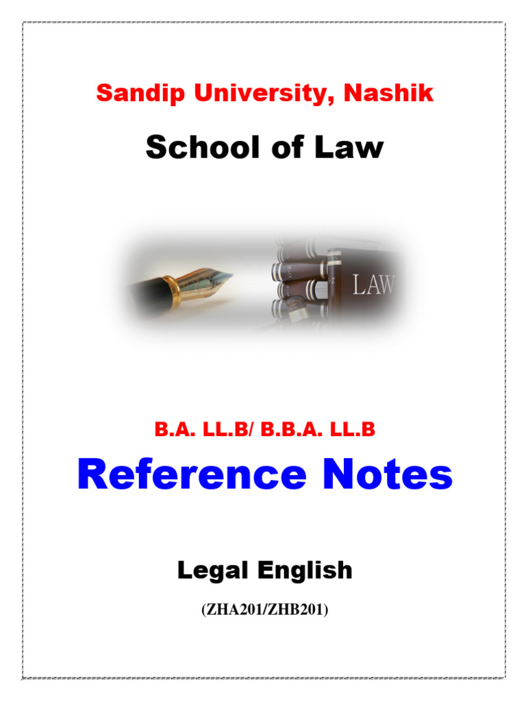 Reference Notes (Legal English) . | PDF | Verb | Brief (Law)