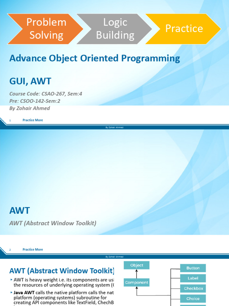 AOOP-Lect 9 - GUI AWT | PDF | Computing | Java Platform AOOP-Lect 9 - GUI AWT | PDF | Computing | Java Platform