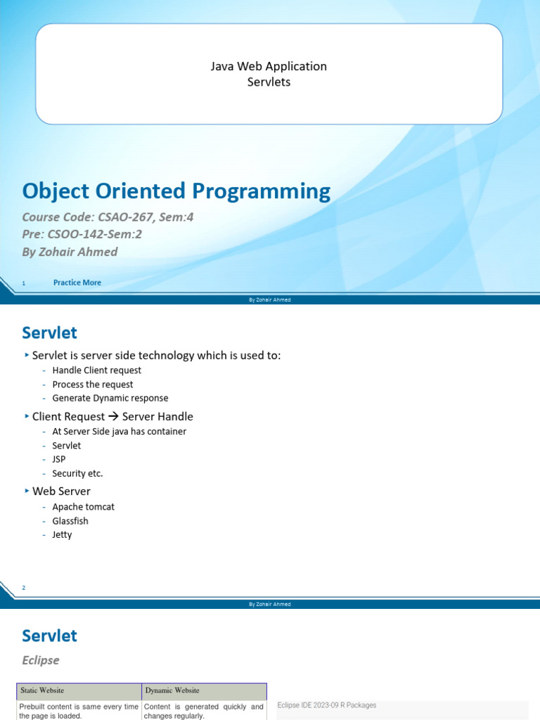 AOOP-Lect 12-Servlet | PDF | Websites | Networking