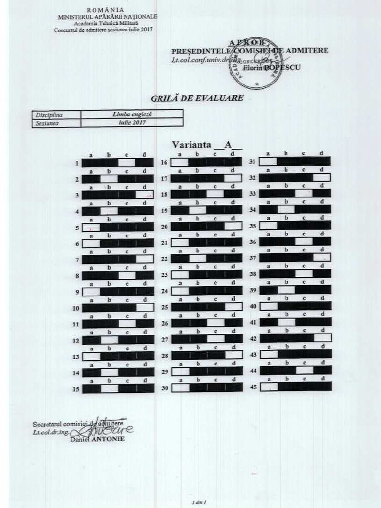 Grila Academie | PDF