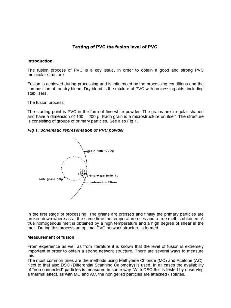 Testing of PVC The Gelation Level of PVC | PDF | Polyvinyl Chloride ...