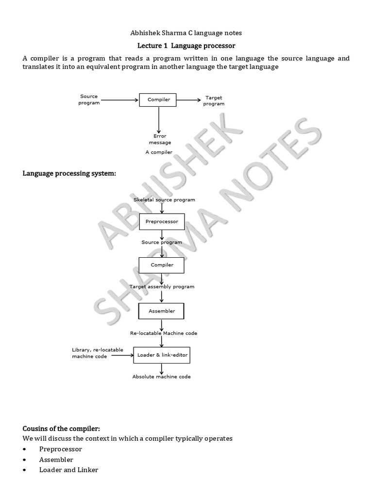 Abhishek Sharma C Language Notes WEEK1 Students | PDF | Assembly ...