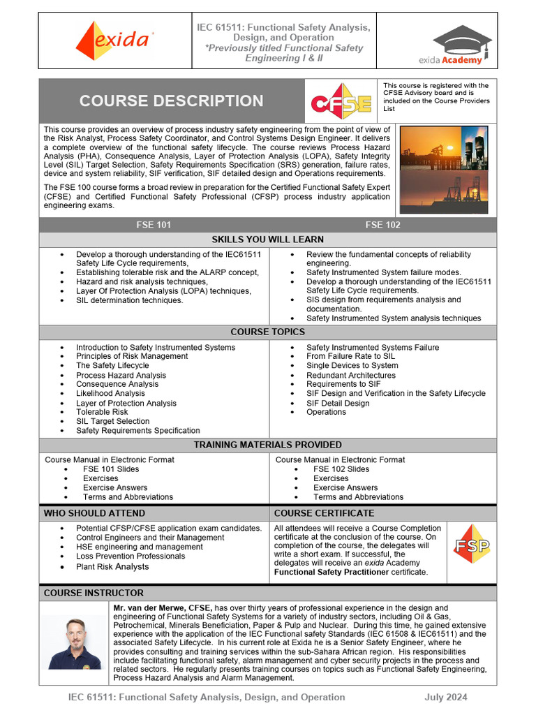 FSE 100 Training Course 22nd 25th July 2024 1718276819 | PDF | Systems ...