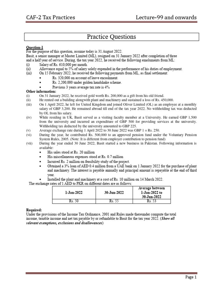 Lecture 99 Final | PDF | Expense | Taxes