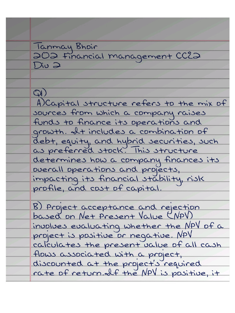 202 Financial Management | PDF