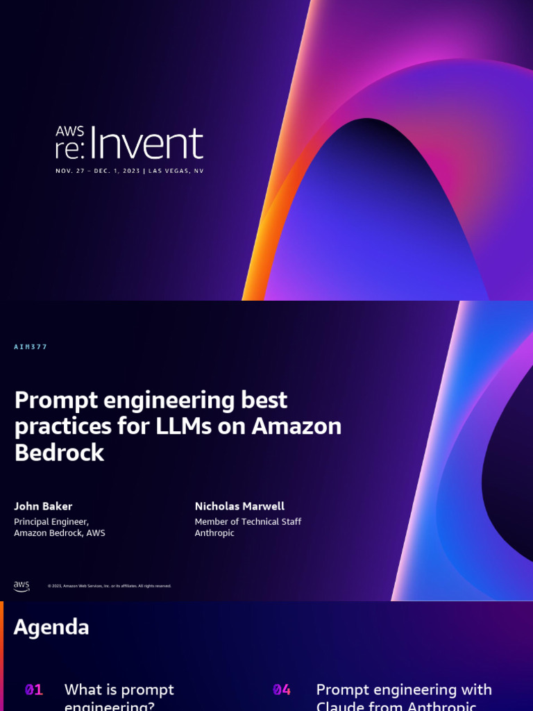 Prompt Engineering for LLMs on AWS | PDF | Databases | Computing