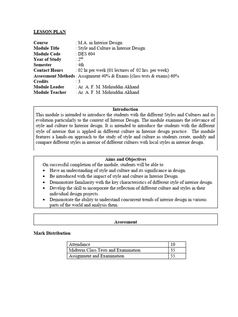 DES 604 Style | PDF | Multimedia | Lesson Plan