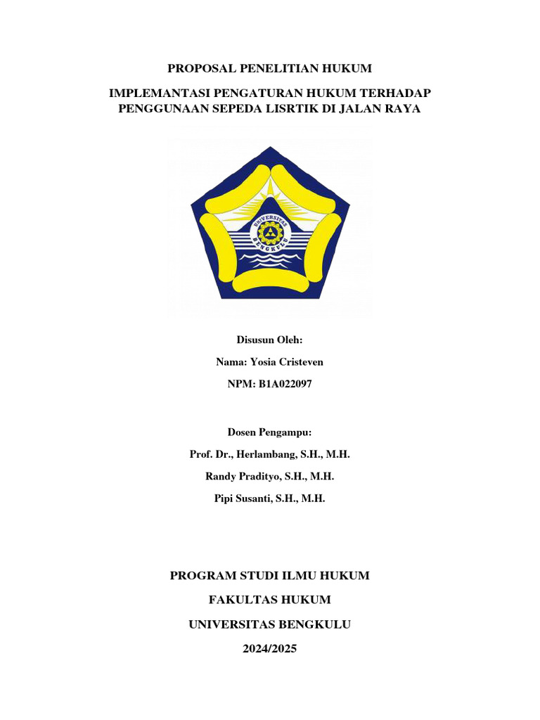 Proposal MPPH Yosia Cristeven B1a022097 | PDF