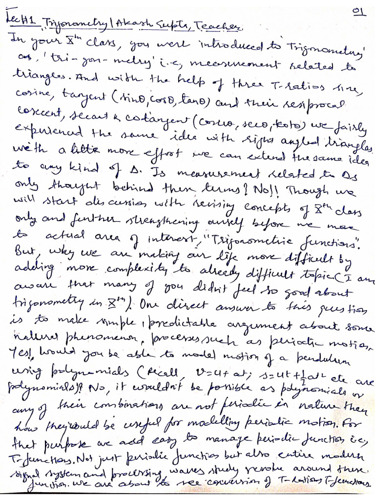 Lec1 Trigonometry Akashm | PDF
