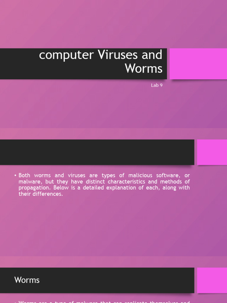 Understanding Worms vs. Viruses | PDF | Computer Virus | Malware