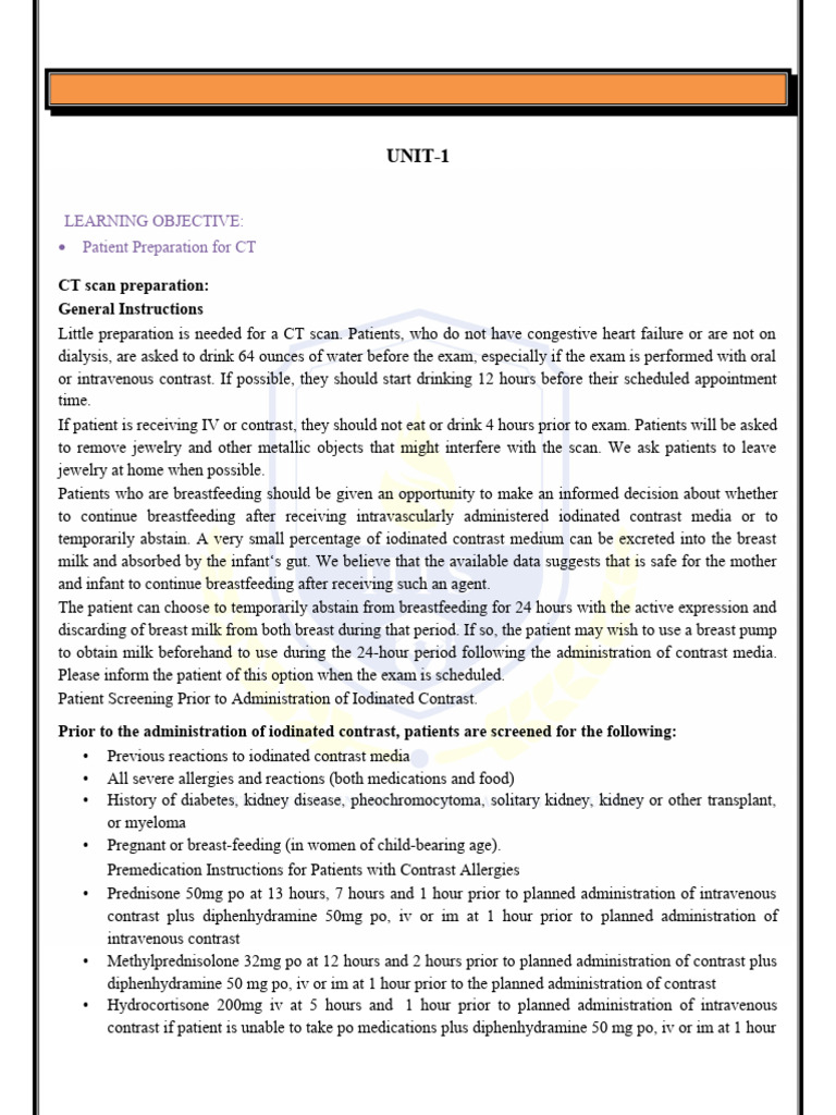 CT Procedures and Imaging Process | PDF | Ct Scan | Creatinine