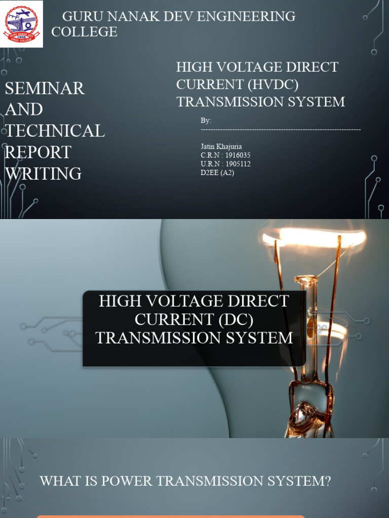 Presentation on HVDC Transmission (1905112) | PDF | High Voltage Direct Current | Electric Power ...