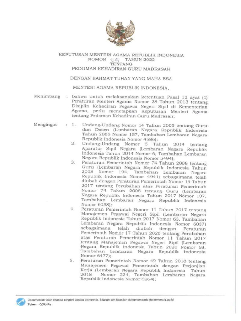 Surat Edaran Libur Madrasah | PDF