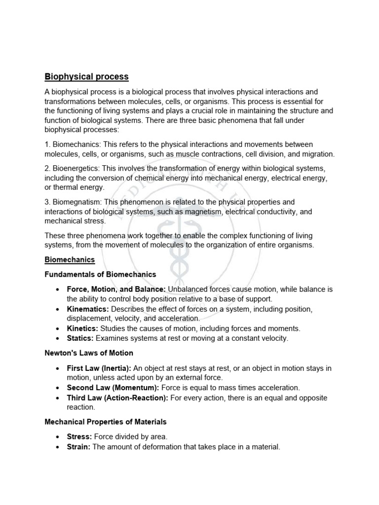 Biophysical Process by MEDICAL WITH US | PDF | Bioenergetics | Foot