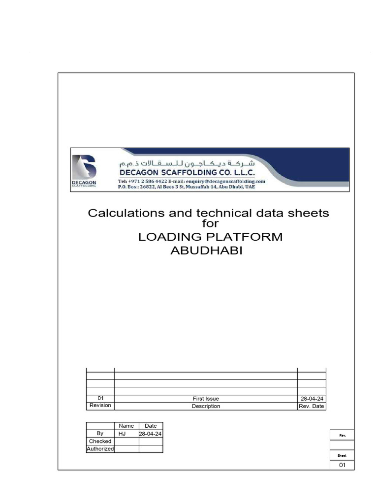 DSGN Calcs-Loadingpltfrm | PDF | Scaffolding | Bending