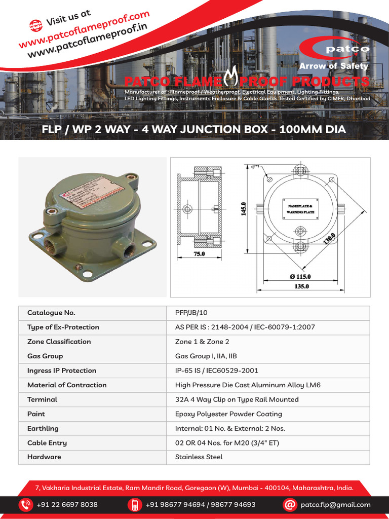 Flameproof Weatherproof Junction Box | PDF