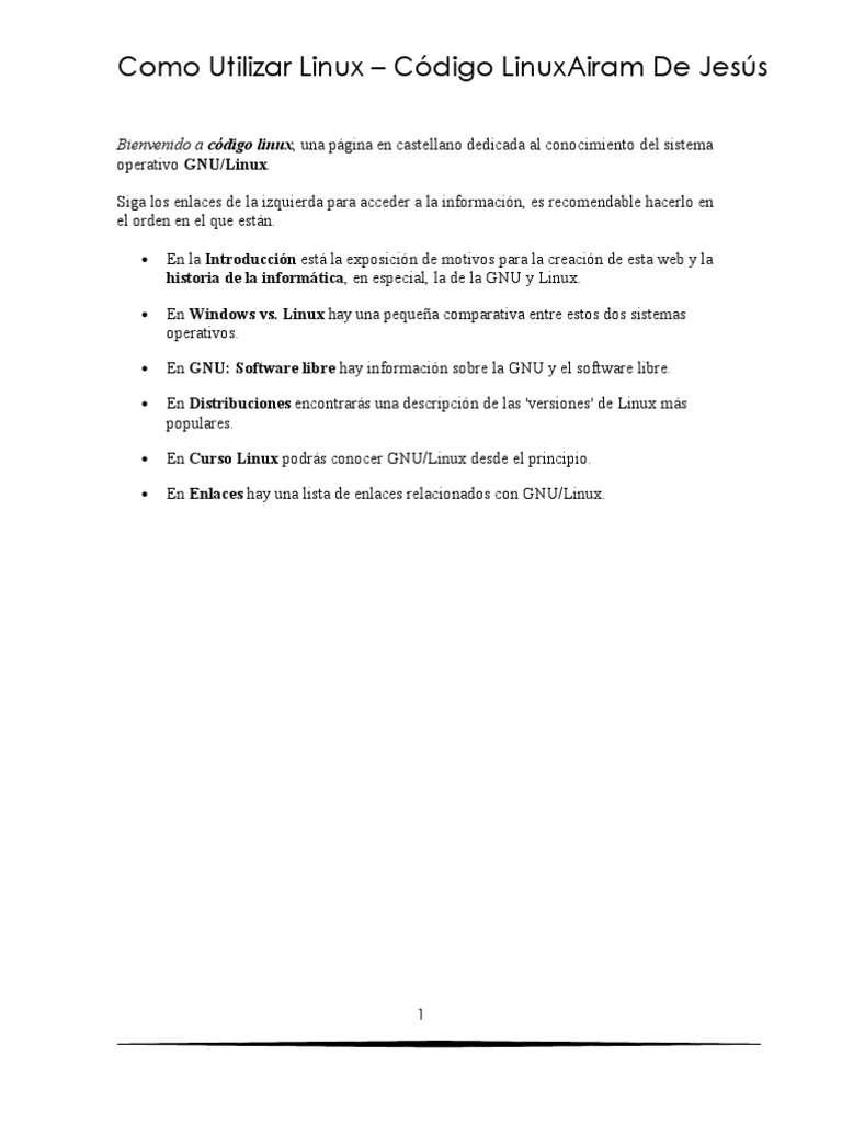 Como Utilizar Linux - Codigo Fuente | PDF | Microsoft | Software del ...