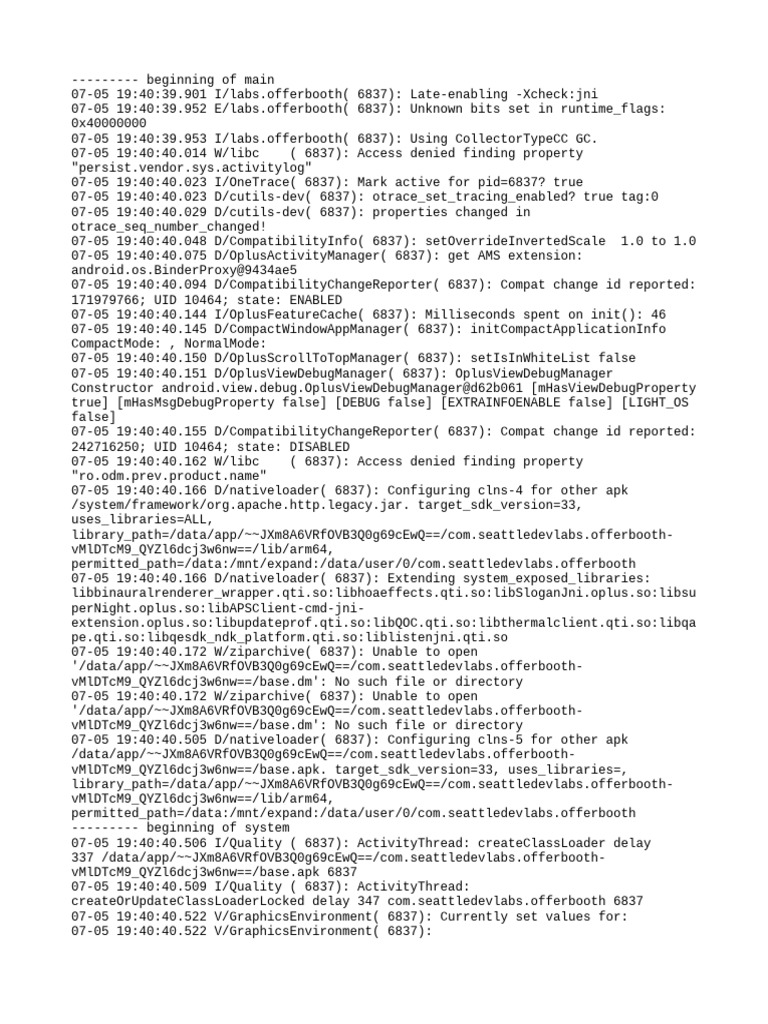 OfferBooth Local Log | PDF | Android (Operating System) | Computing