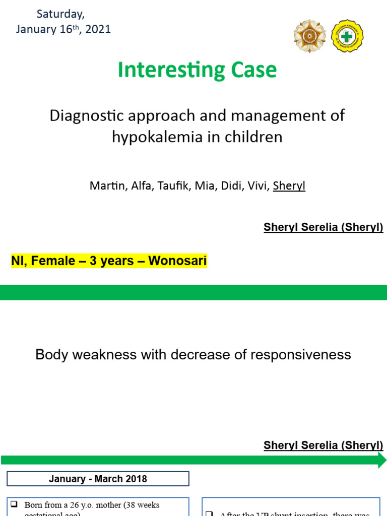 Sheryl Diagnostic Approach and Management of Hypokalemia in Children | PDF | Pregnancy | Medicine