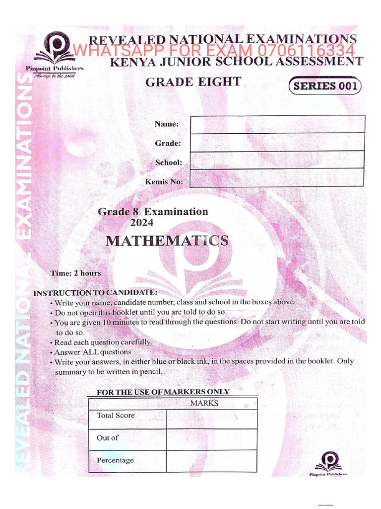 Math Grade 8 Revealed 001 | PDF