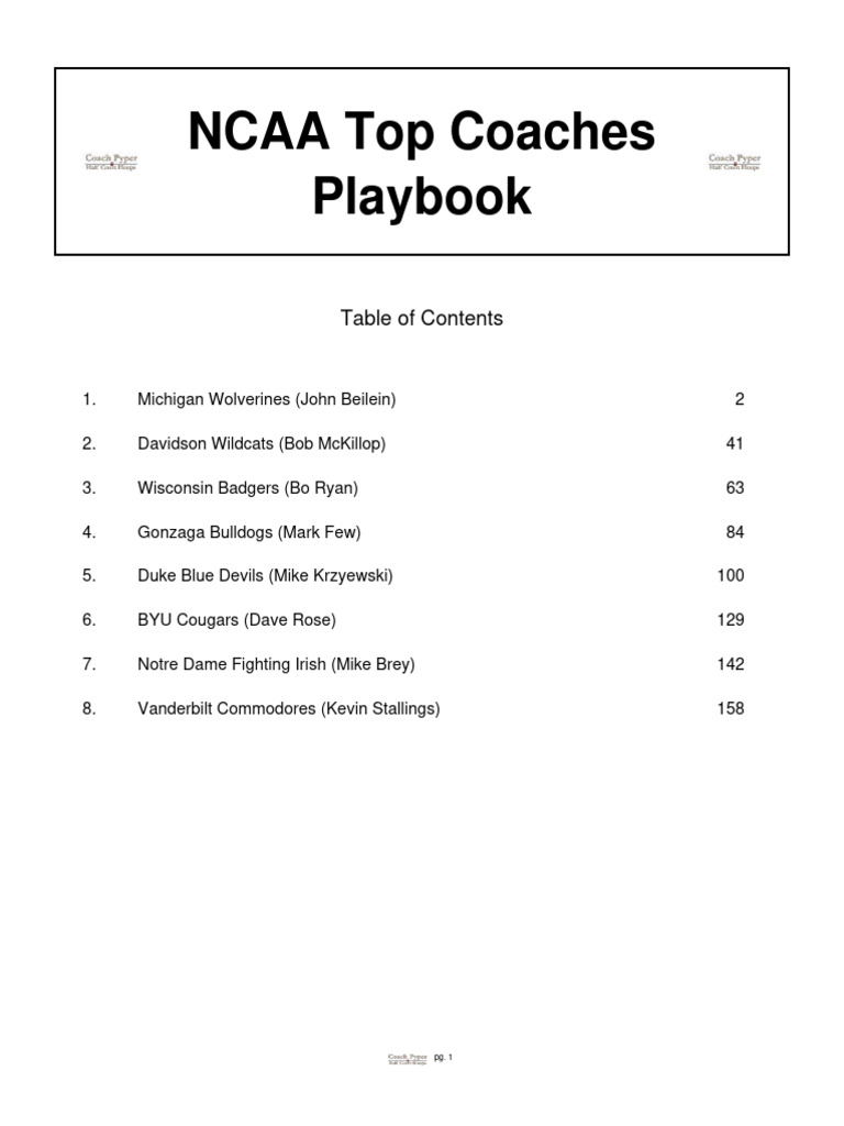 NCAA Top Coaches Playbook | PDF | Michigan Wolverines | Big Ten ...