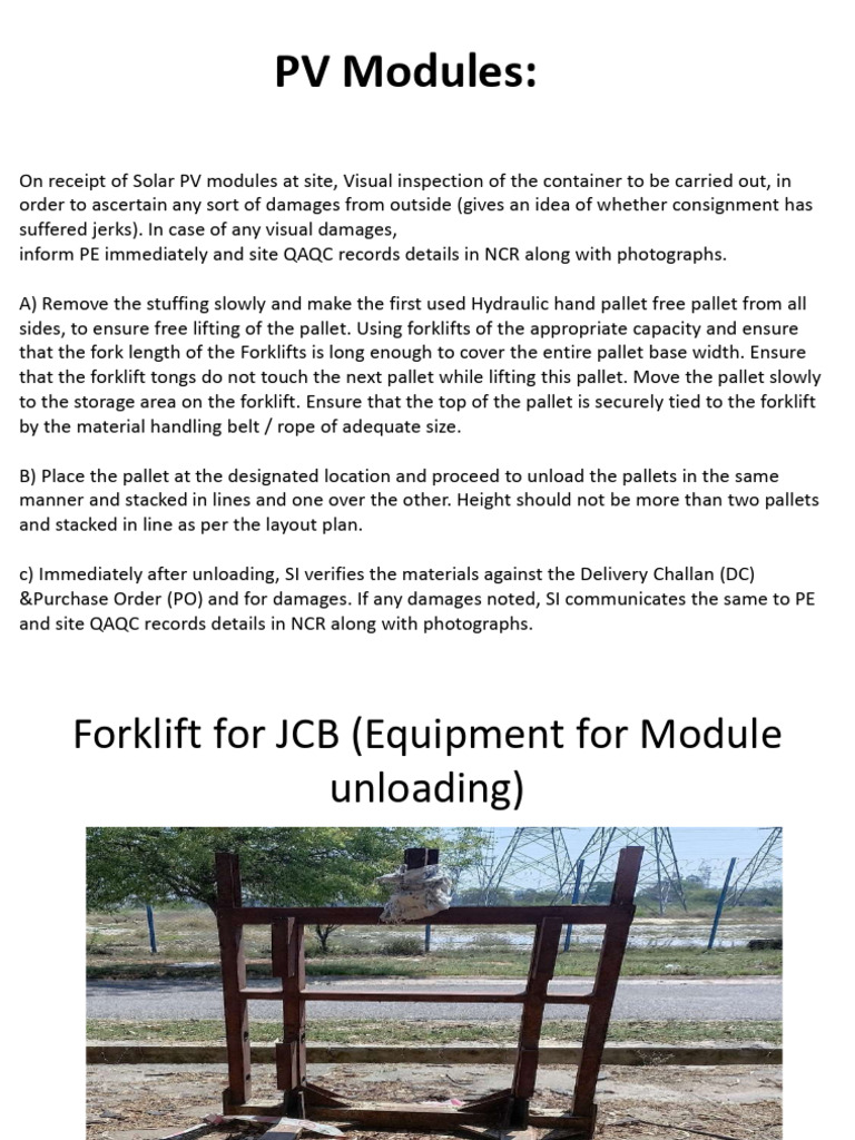 PV Solar Module Handaling Process | PDF