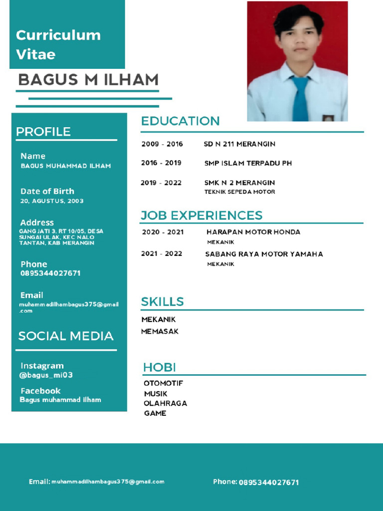 Cv. Bagus Muhammad Ilham | PDF